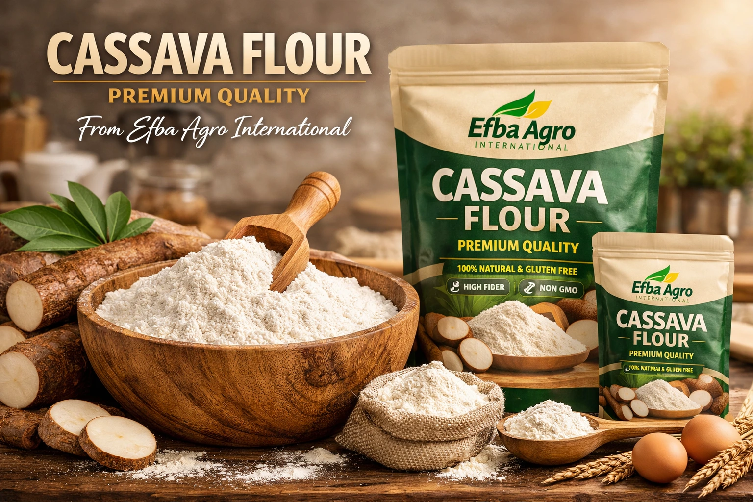 Cassava Flour Fiber 12 Percent Premium Root Powder Supply!