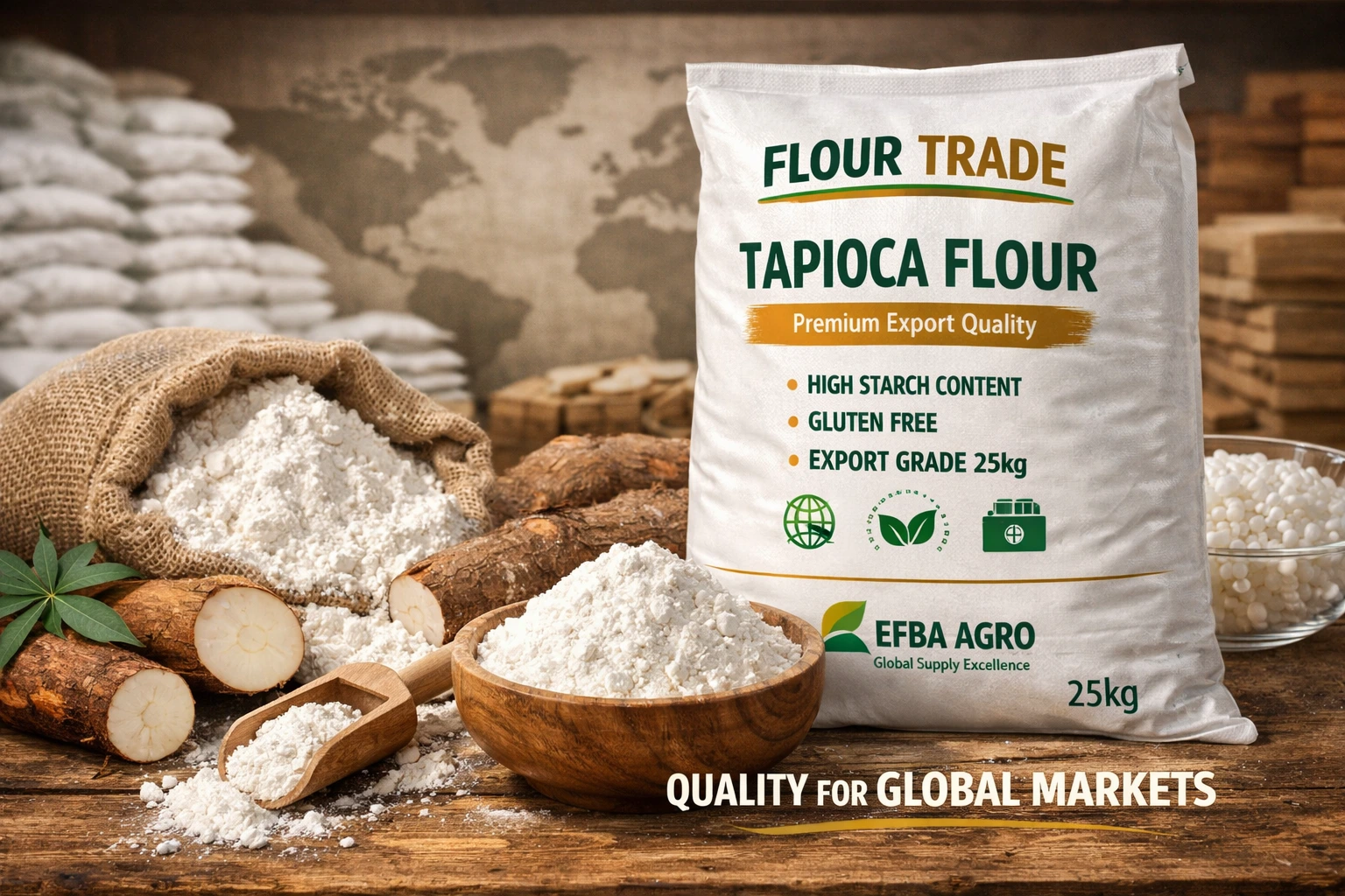 Tapioca Flour Carbs 80 Percent Gluten Free Natural Powder!